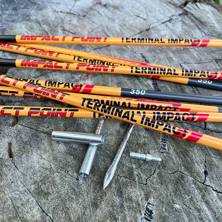 Terminal Impact Carbon Arrow with Components – Impact Point Archery